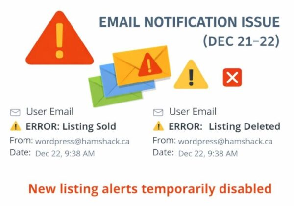 📢 Service Notice – Email Notification Issue (Dec 21–22) - Hamshack